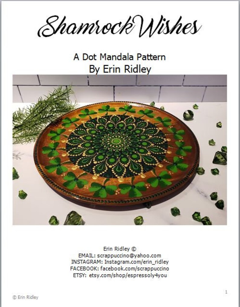 Shamrock Wishes, Pattern, Dotting Pattern, Dot Mandala, How to Dot ...