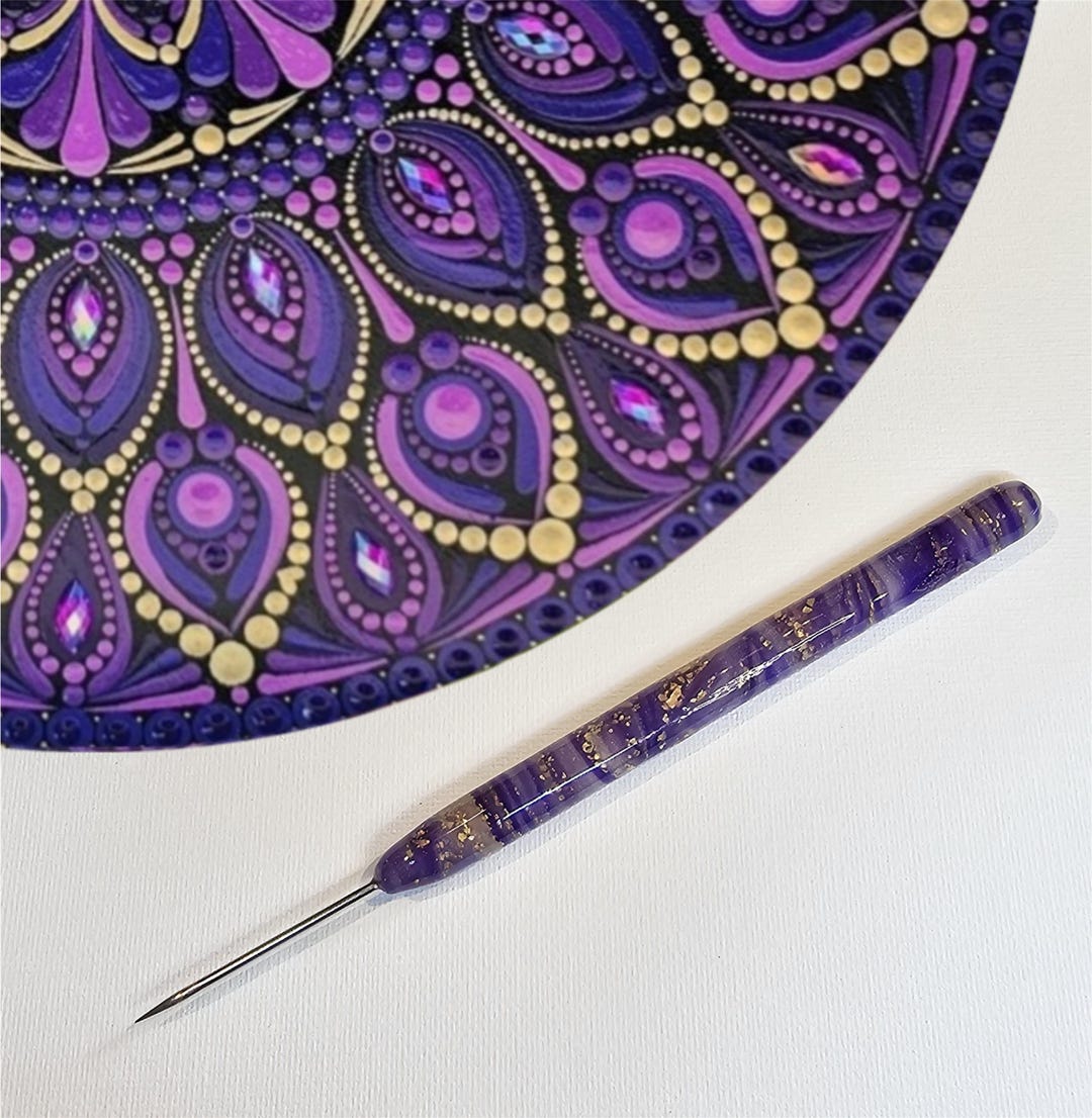 Dot Art Swoosh Tool for Dot Mandalas, Purple Agate, Swish Tool, Needle ...