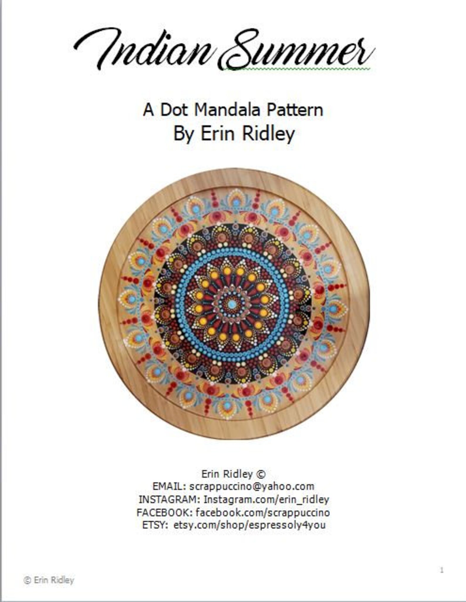 Indian Summer Pattern Dotting Pattern Mandala Pattern - Etsy
