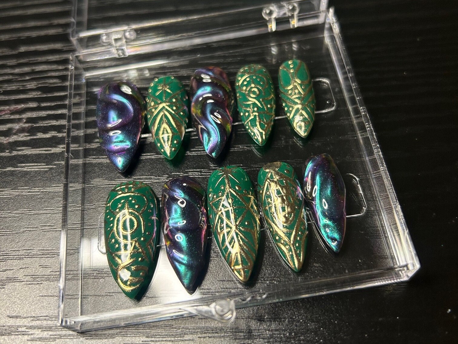 Custom Reusable Press on Nails Mythical Forest Nails Mythical Design ...