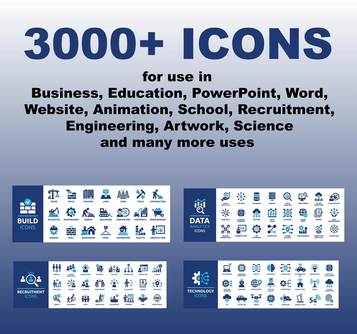 Business Icons Approx 3000 Mixed Icons for Powerpoint, Design, Brochure ...