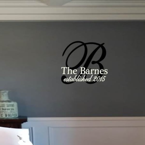 Last Name Wall Decal - Etsy