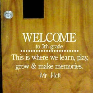 Personalized Classroom Welcome Decal / Classroom Welcome Sign ...