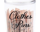 Clothes Pins Decal Sticker / Laundry Room Decor / Clothes Pins | Etsy