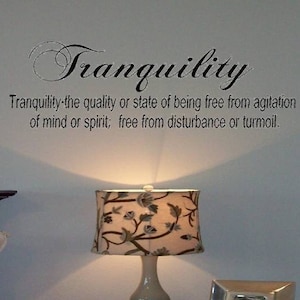 Wall Decal Quote Tranquility With Definition Wall Decal Wall Sticker - Etsy