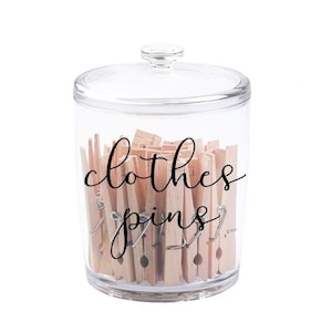 Clothes Pins Label Decal / Laundry Room Decor / Clothes Pins Label ...