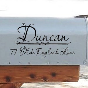 Script Name Mailbox Decal / Custom Mailbox Decal / Mailbox Address ...