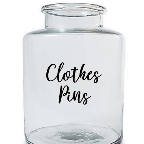 Clothes Pins Label Decal / Laundry Room Decor / Clothes Pins - Etsy