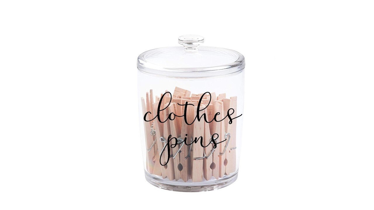 Clothes Pins Label Decal / Laundry Room Decor / Clothes Pins - Etsy