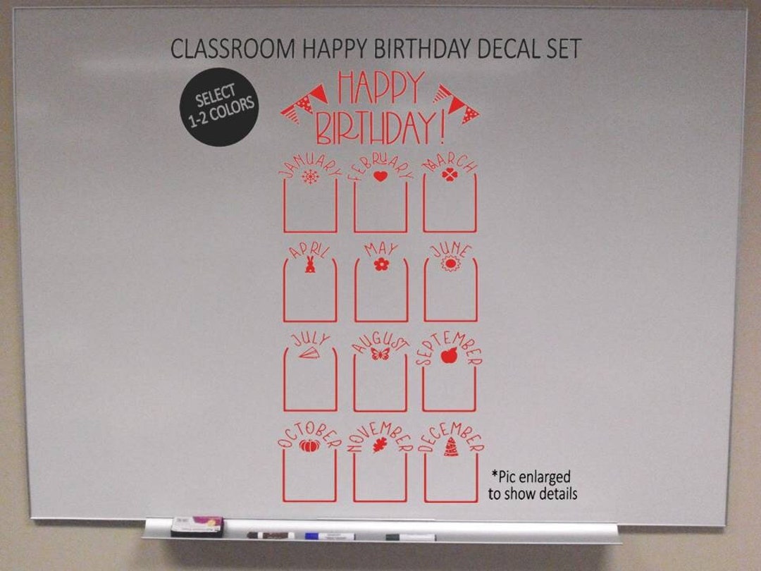 Student Birthday Decal Set / Student Happy Birthday Decal / Elementary ...