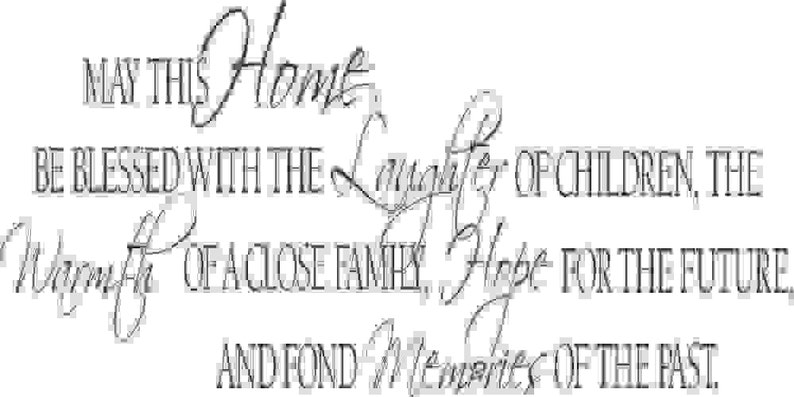 May This Home Be Blessed Wall Decal/ Laughter Warmth Hope Memories Wall ...