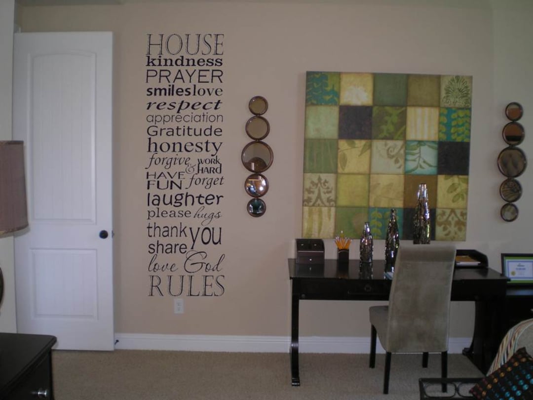 Family House Rules Vinyl Wall Decal Sticker Art Subway Art Typography ...