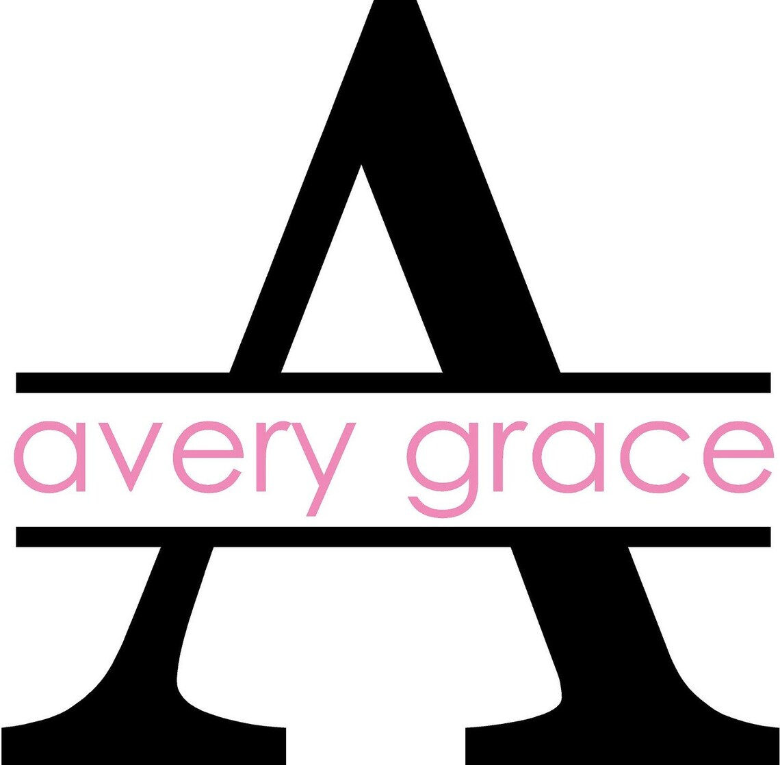 Wall Decal Quote Large Monogram Letter With First and Middle - Etsy