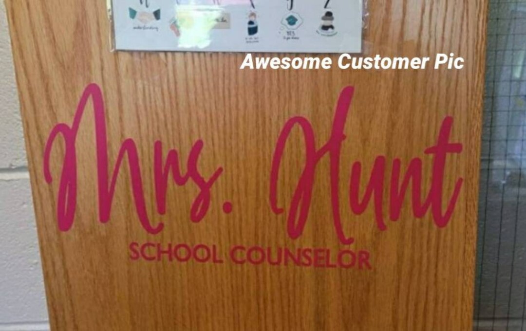 Personalized School Name Decal / Nurse Name Door Decal / School Sticker ...