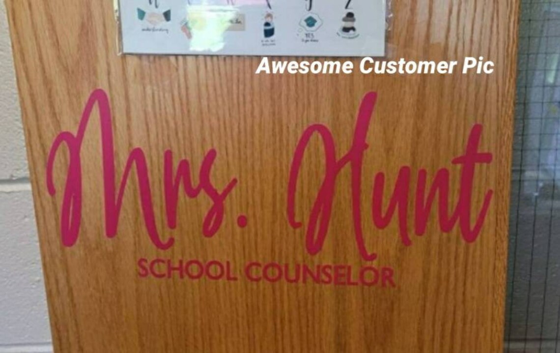 Personalized School Name Decal / Nurse Name Door Decal / - Etsy
