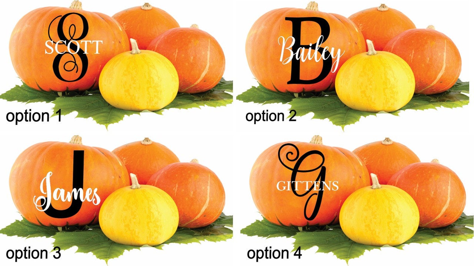 Pumpkin Decals / Personalized Pumpkin Names / Pumpkin Sticker | Etsy