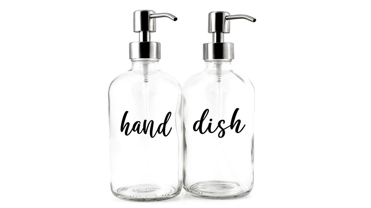 Hand Dish Decal Labels / Kitchen Decor / Hand Soap Label / Dish Soap ...