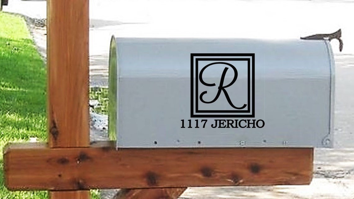 Script Monogram Wall Mount Mailbox Decal / Custom Mailbox Decal ...