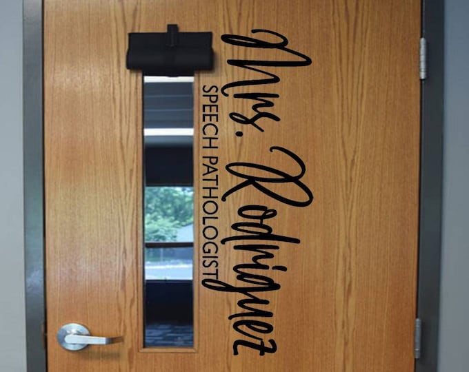 Personalized School Name Decal / Nurse Name Door Decal / School Sticker ...