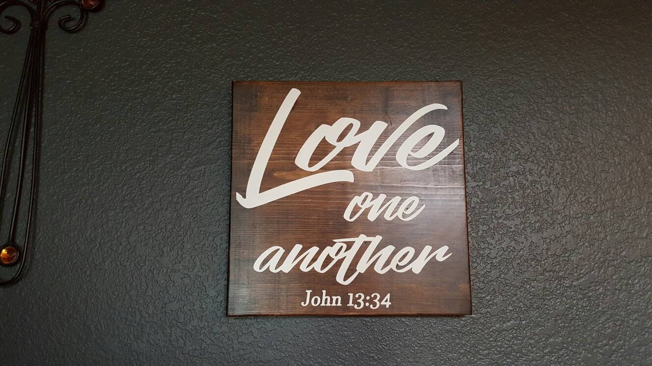 Love one Another John 13:34 Wood Signs Wall Hanging | Etsy