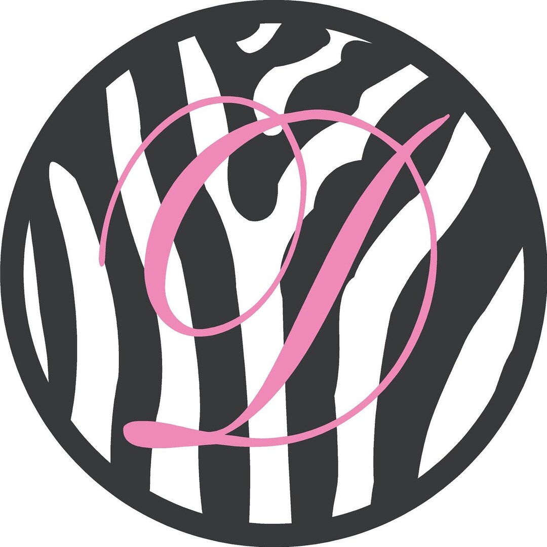 Large Zebra Monogram Wall Decal Wall Words Wall Art - Etsy
