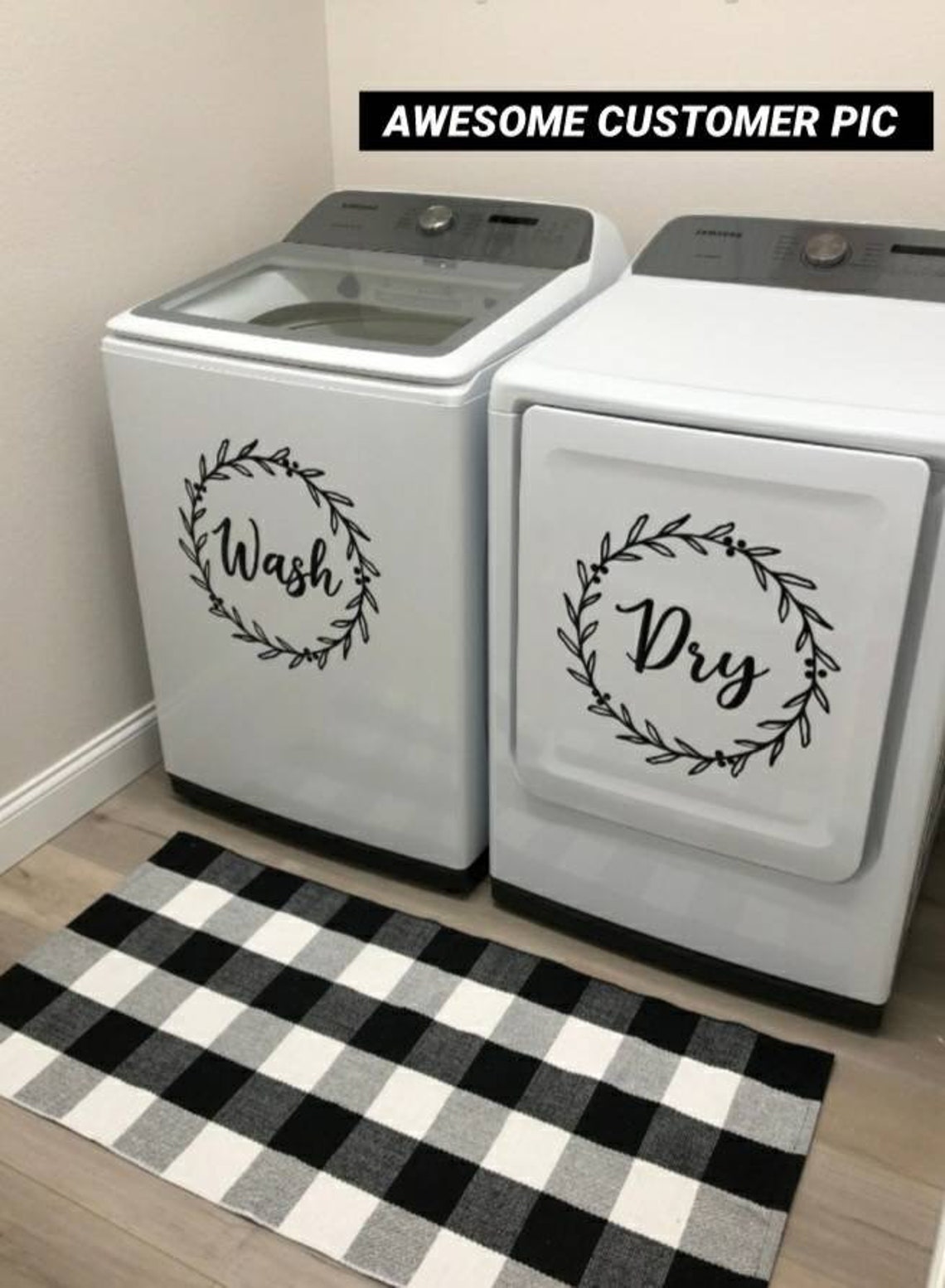 Washer & Dryer Decals / Laundry Decals / Laundry Room Decals / Wash Dry ...