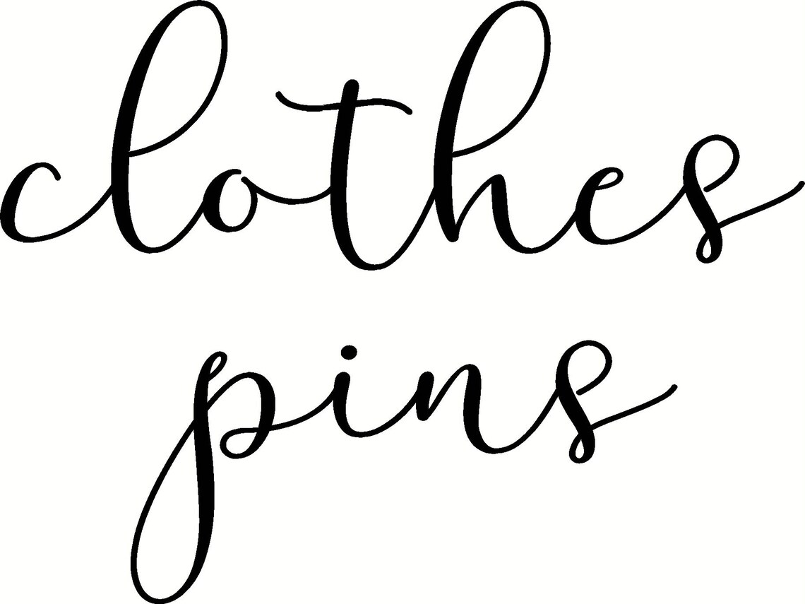 Clothes Pins Label Decal / Laundry Room Decor / Clothes Pins - Etsy