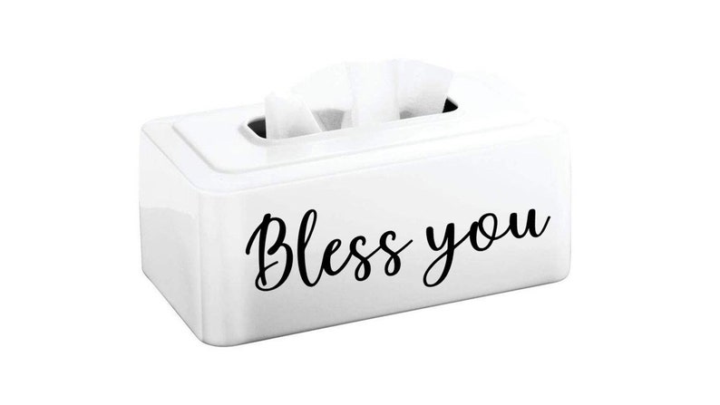 Bless You Decal Sticker / Bless You Tissue Box Sticker Label / - Etsy