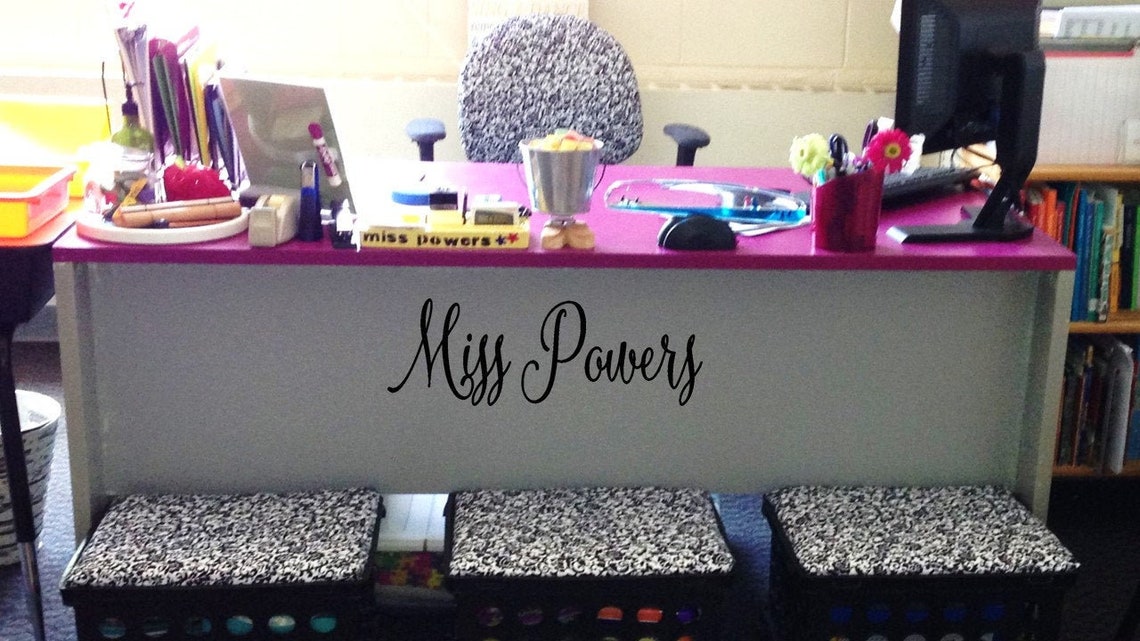 Teacher Name Door Decal / Teacher Desk Sticker / School Office Name ...