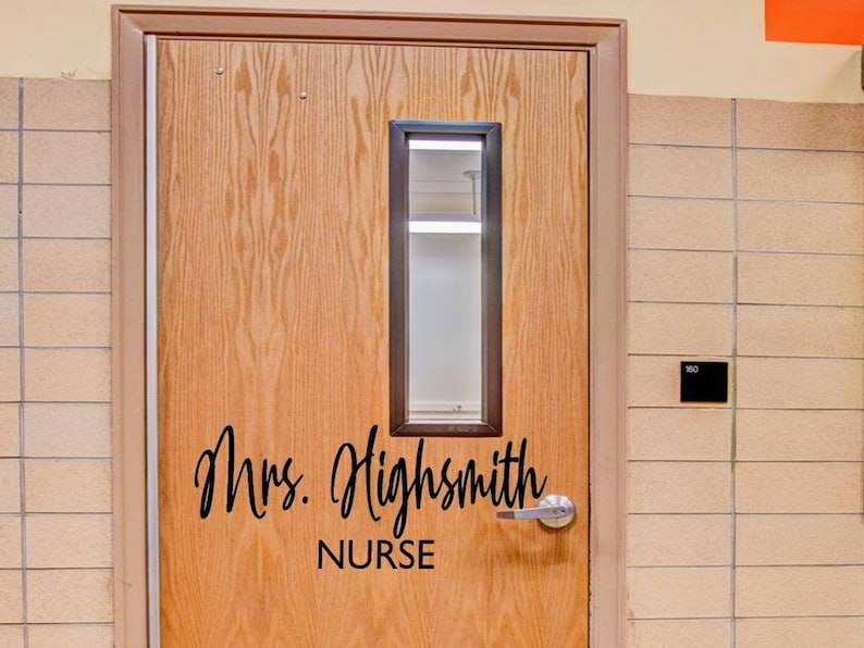 Personalized School Name Decal / Nurse Name Door Decal / - Etsy
