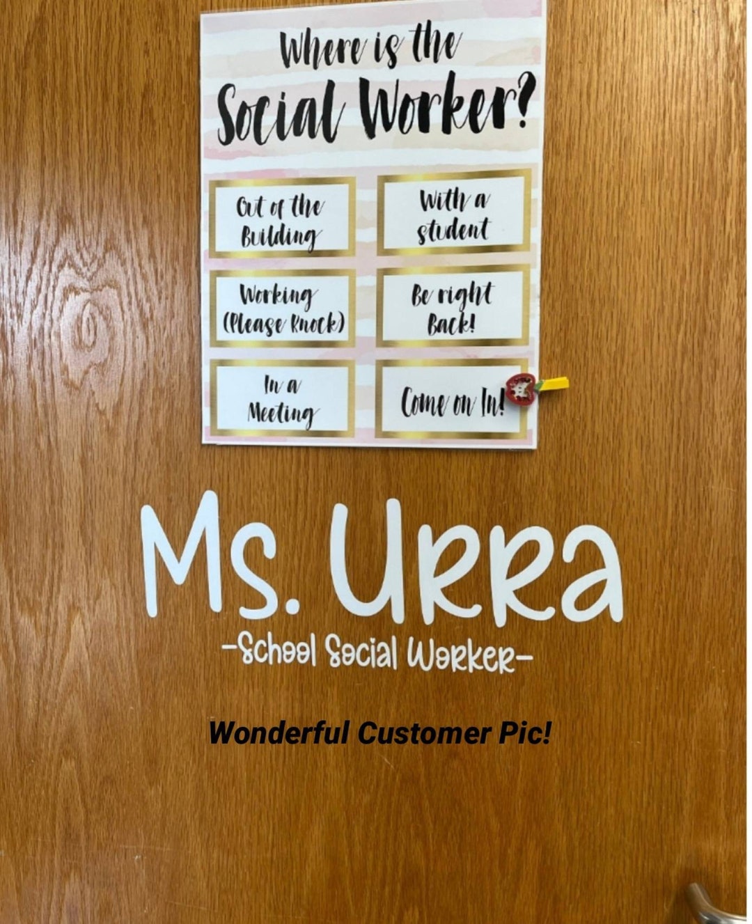 Personalized School Social Worker Name Decal / Name Door Decal Sticker ...