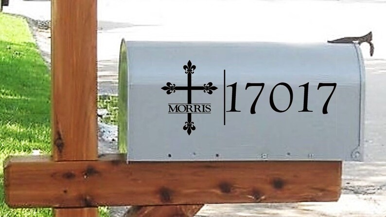 Christian Cross Mailbox Decal / Personalized Mailbox Decal / - Etsy