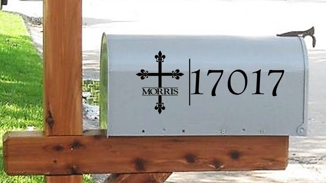 Christian Cross Mailbox Decal / Personalized Mailbox Decal / Mailbox ...