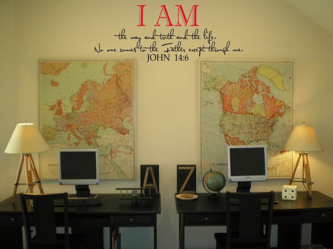 Christian Wall Decal / I AM the Way and the Truth and the Life Wall ...