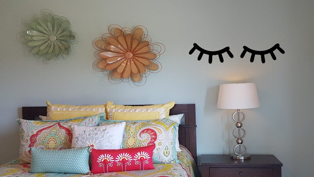 Sleepy Eyes Wall Decal, Eyelashes Decal, Eye Decal, Lashes Vinyl Decal ...