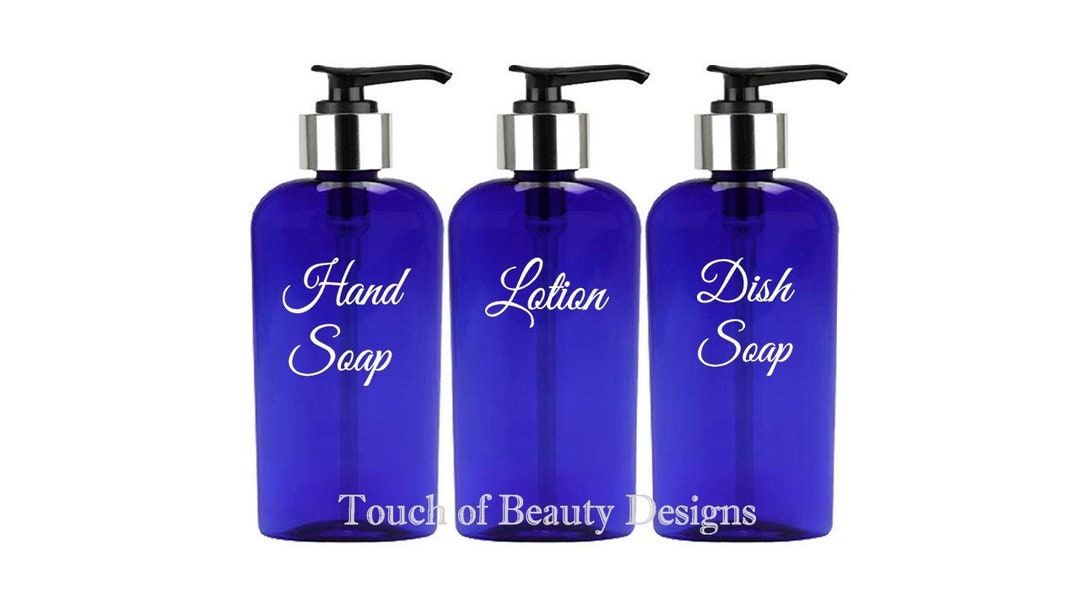 Script Soap Label Decals / Kitchen Decor / Hand Soap Label / Dish Soap ...