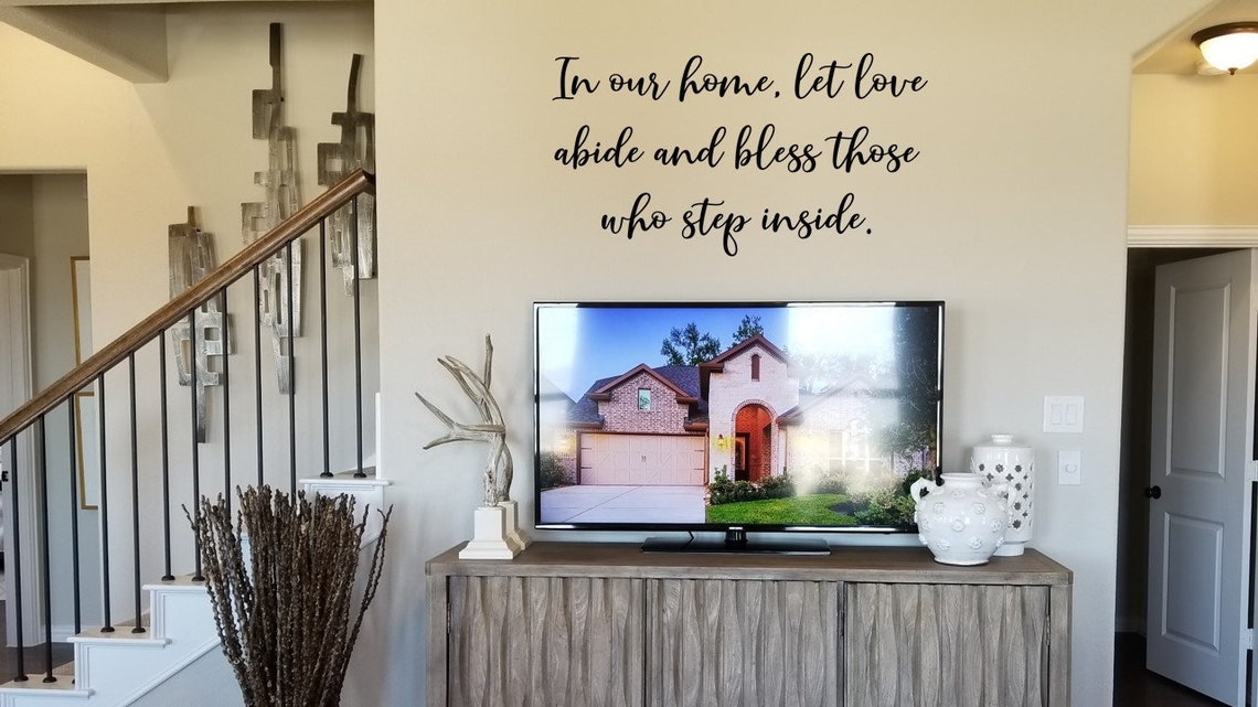 In Our Home Wall Decal / Love Abide Decal / Bless Wall Decal / Welcome ...