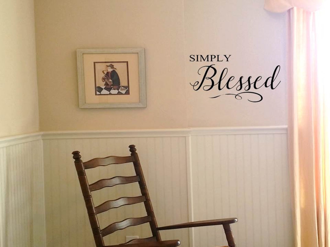 Simply Blessed Wall Decal Sign / Christian Wall Words / Inspirational ...