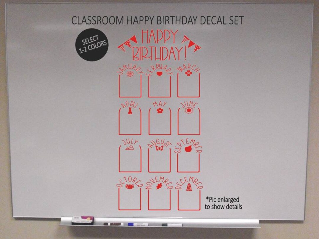 Student Birthday Decal Set / Student Happy Birthday Decal / - Etsy