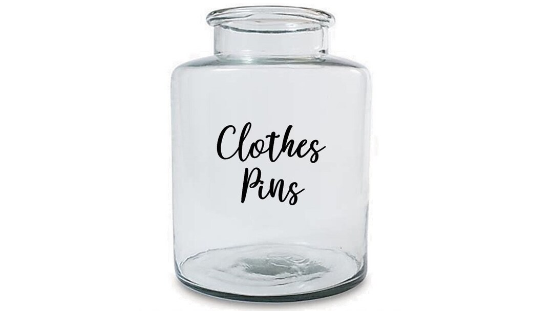 Clothes Pins Label Decal / Laundry Room Decor / Clothes Pins Label ...