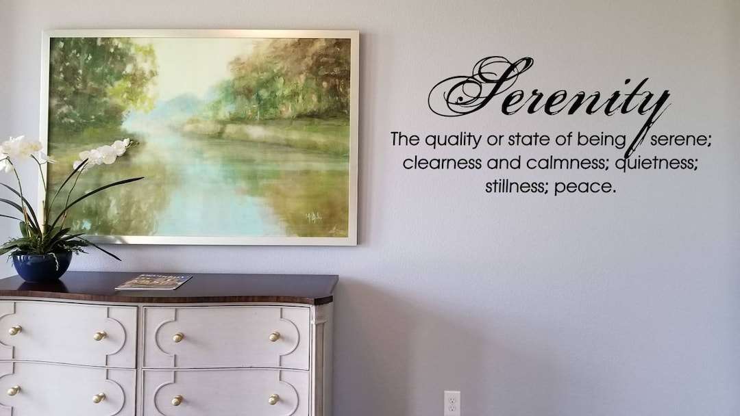 Serenity Definition Wall Decal/wall Lettering/wall Tattoo - Etsy