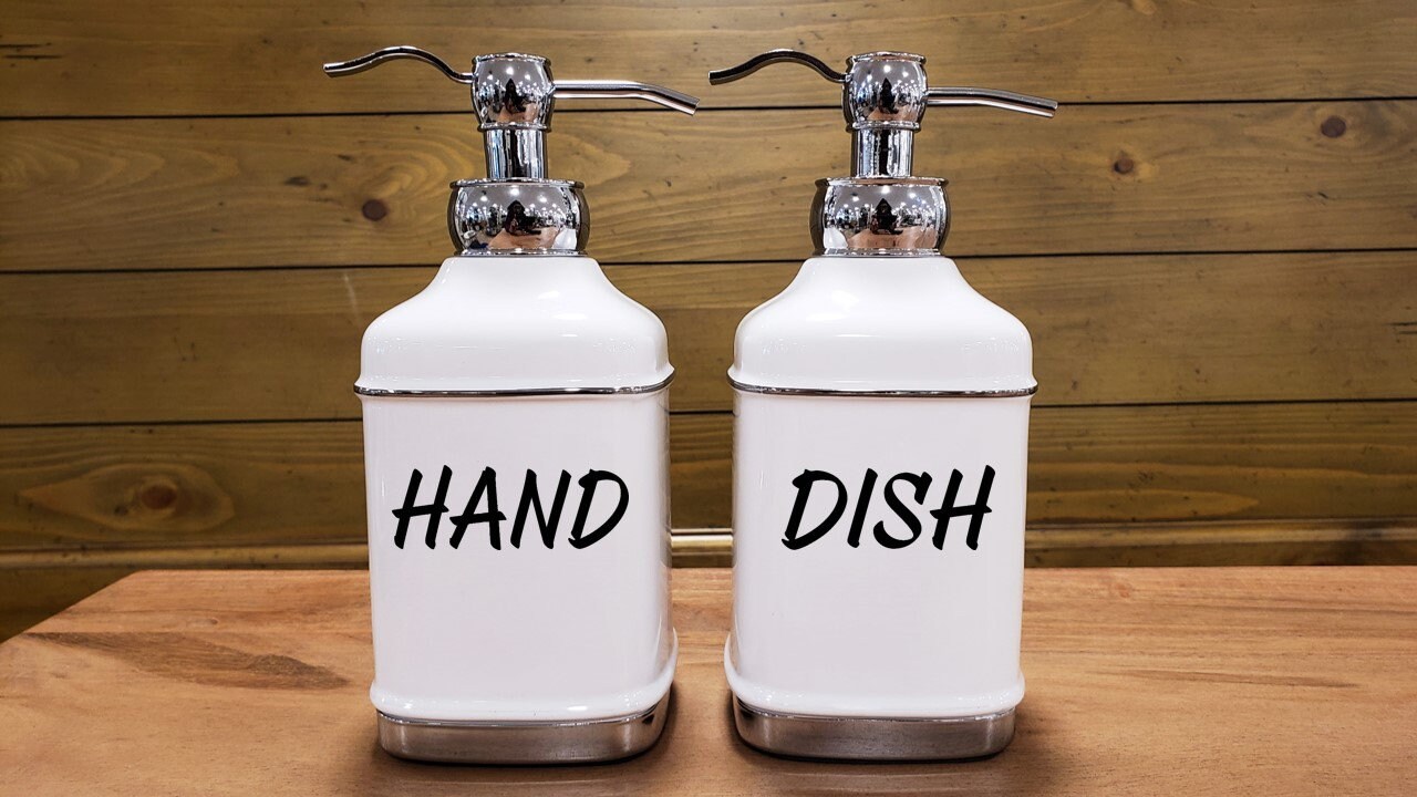 Soap Label Decals / Kitchen Decor / Hand Soap Label / Dish Soap Label ...