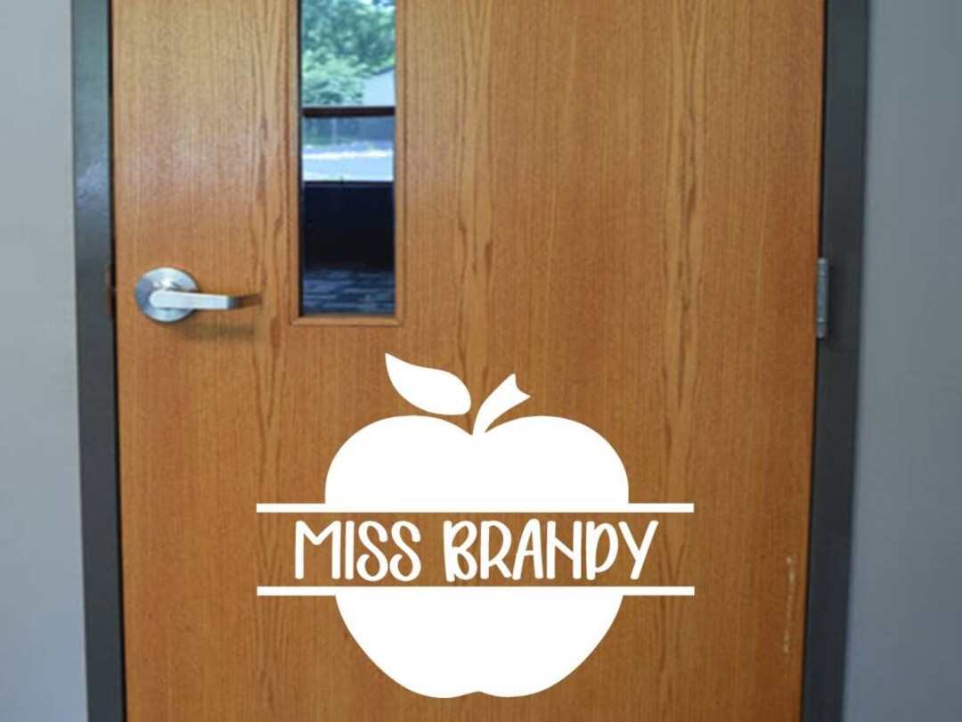 Teacher Name With Apple Door Decal / Teacher Desk Decal / School Office ...