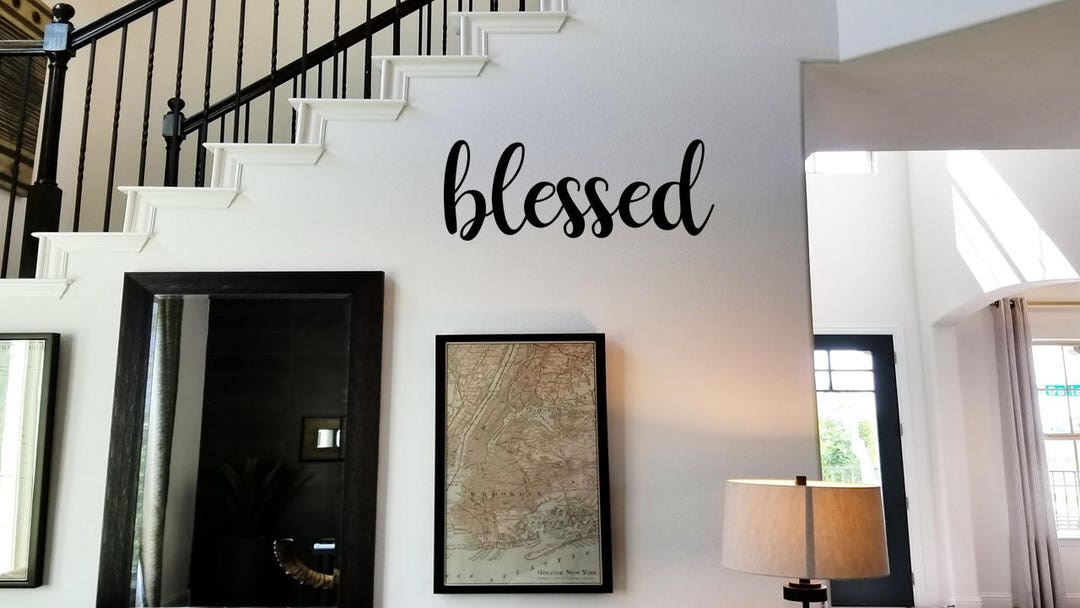 Blessed Wall Decal/ Christian Wall Transfer Sticker/ Christian Gift ...