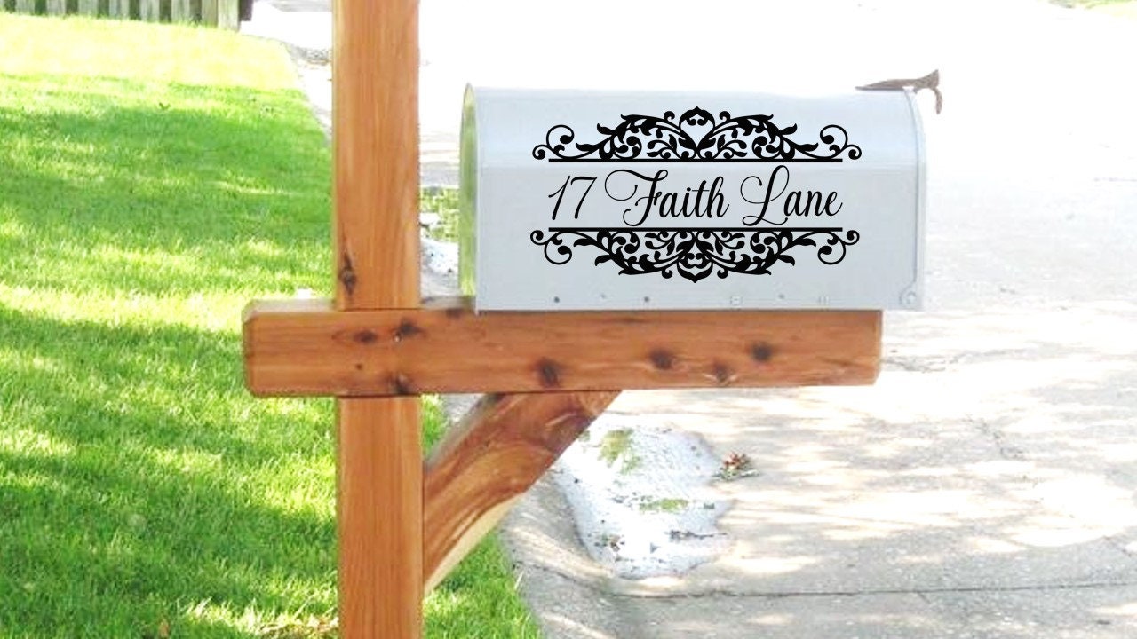 Decorative Cursive Mailbox Decal / Custom Mailbox Decal / | Etsy
