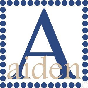 Large Monogram With Name and Square Dot Wall Decal Wall Words Wall Art ...