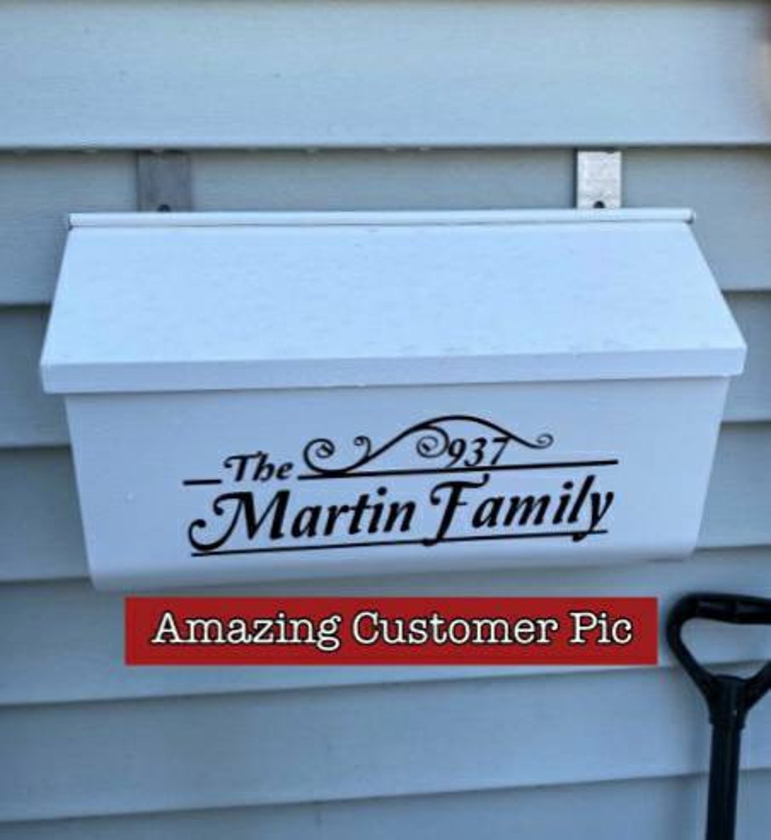 Classic Family Name Mailbox Decal / Custom Mailbox Decal / Mailbox ...