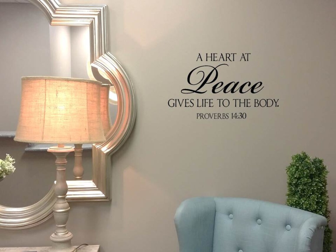 A Heart at Peace Gives Life to the Body Wall Decal / Proverbs - Etsy