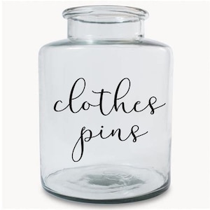 Clothes Pins Label Decal / Laundry Room Decor / Clothes Pins Label ...