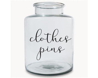 Clothes Pins Label Decal / Laundry Room Decor / Clothes Pins | Etsy